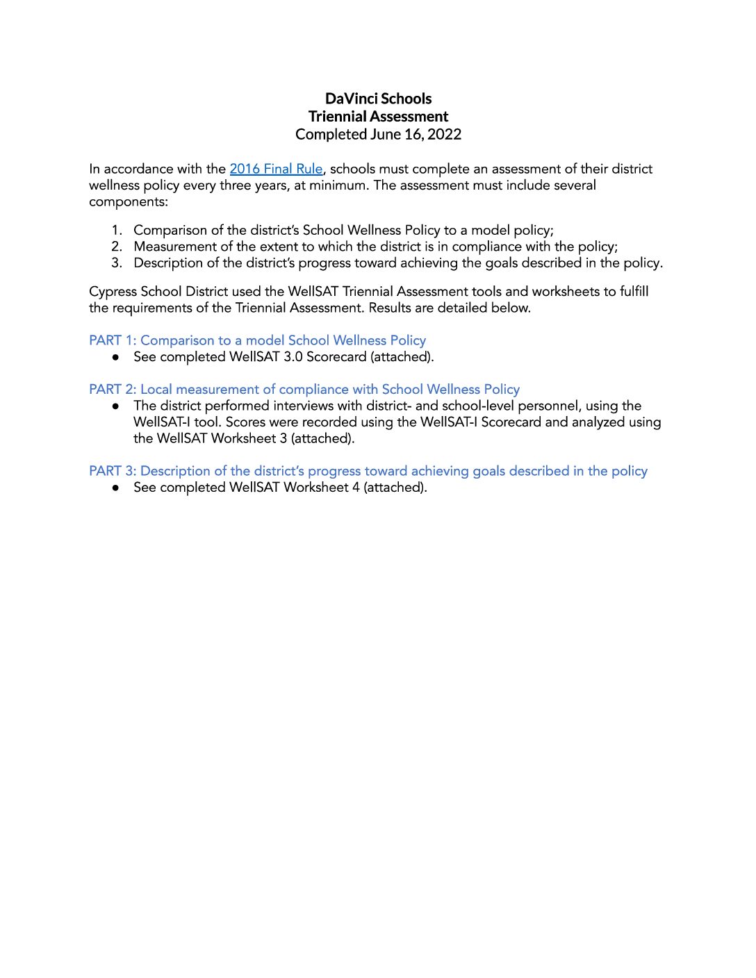 Triennial Assessment 2021-22 | Da Vinci Schools