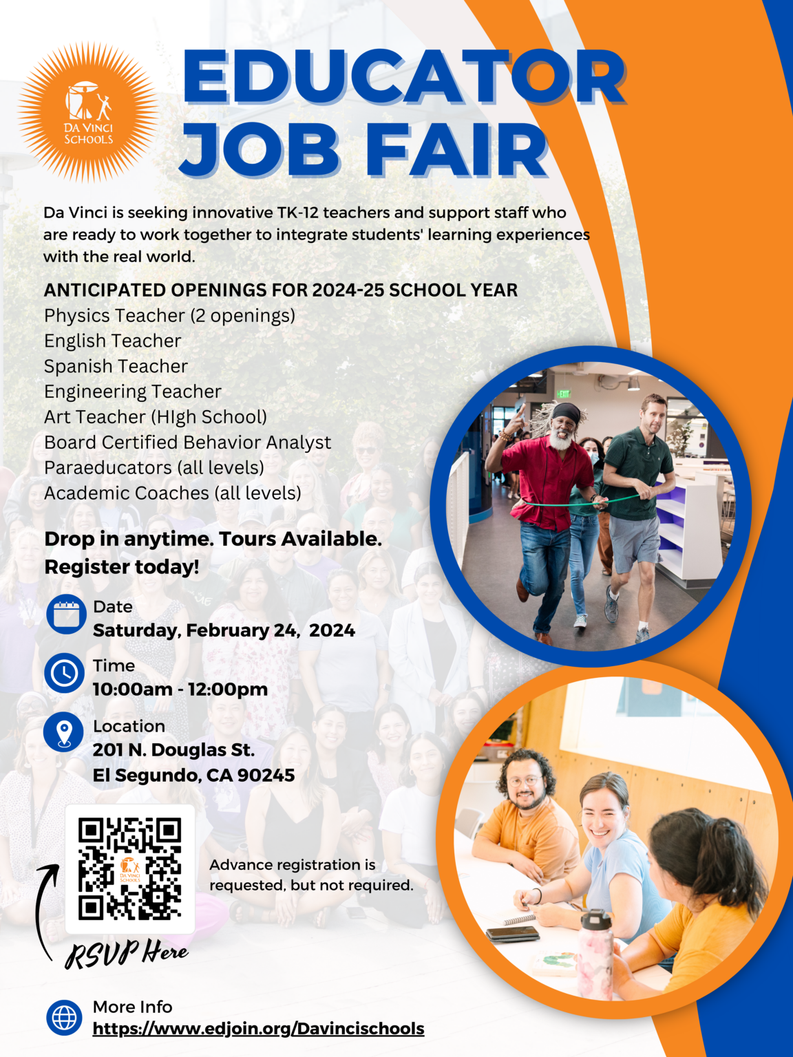 Educator Job Fair - Feb. 24 - Join Us! | Da Vinci Schools