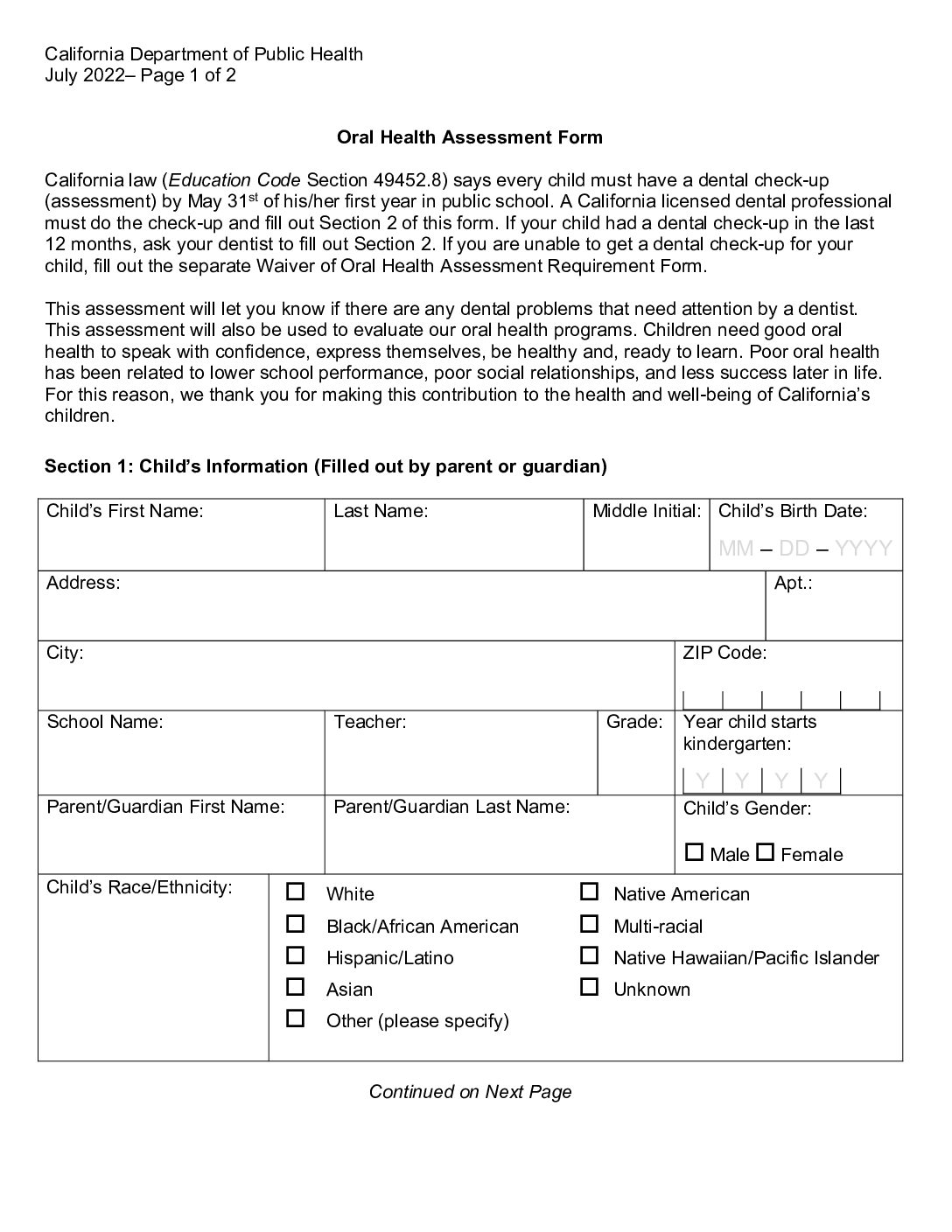 ORAL Assessment Form | Da Vinci Schools