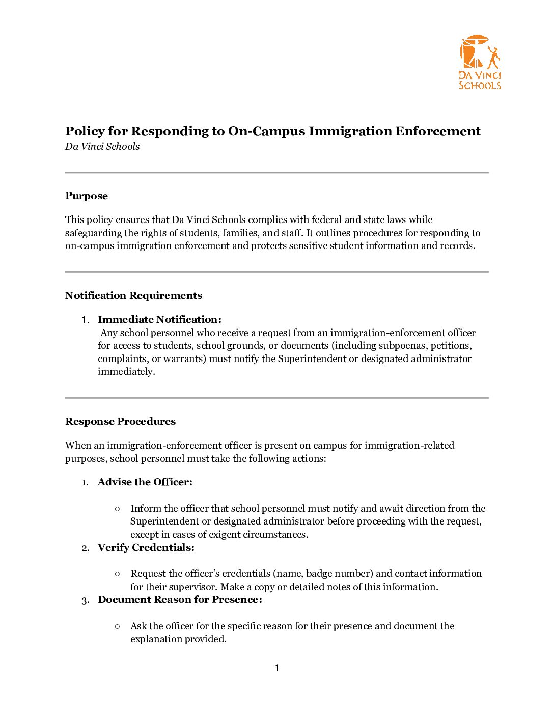 Da Vinci Schools_ Immigration Enforcement Prepardness Plan | Da Vinci ...