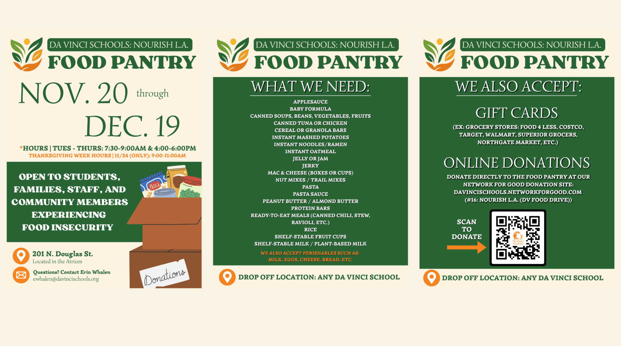 Da Vinci Nourish L.A. Food Pantry (11/20-12/19) | Da Vinci Schools
